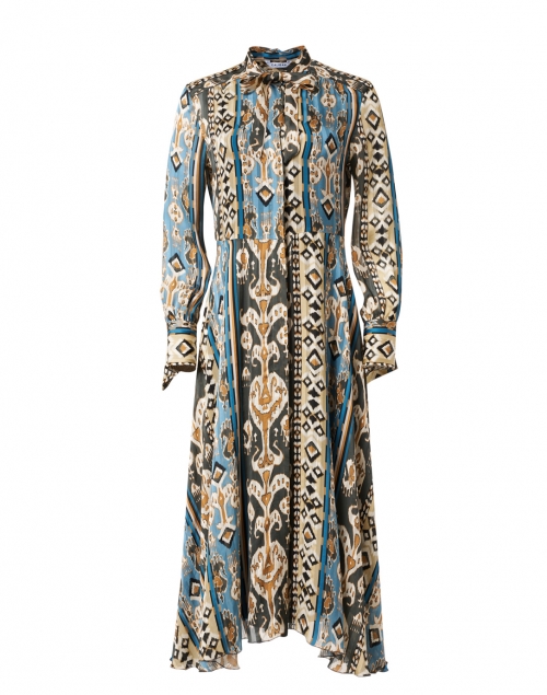 Multi Printed Satin Dress | Caliban | Halsbrook
